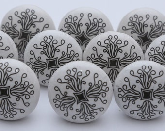 Red and White Ceramic Knobs Ceramic Door Knobs Kitchen Cabinet | Etsy