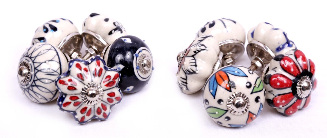Multicolor Emboss Ceramic Knobs Hand Painted Ceramic Door Knobs Pumpkin Knobs Kitchen Cabinet ...