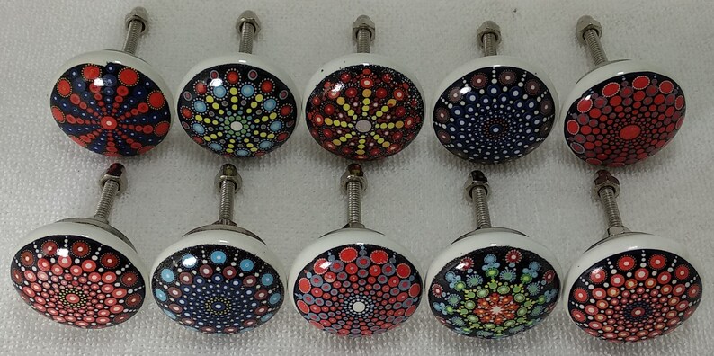 Multi Color Ceramic Knobs Kitchen Cabinet Drawer Knobs - Etsy