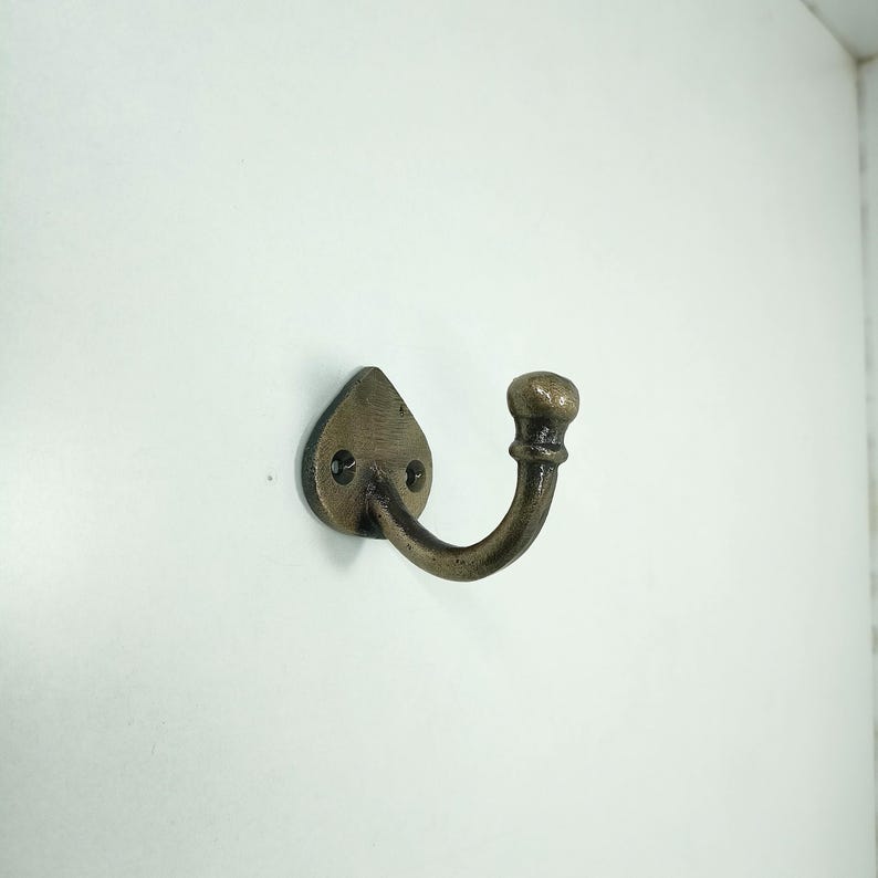 Antique Brass Wall Hooks | Rustic Coat, Hat & Towel Hangers - Etsy