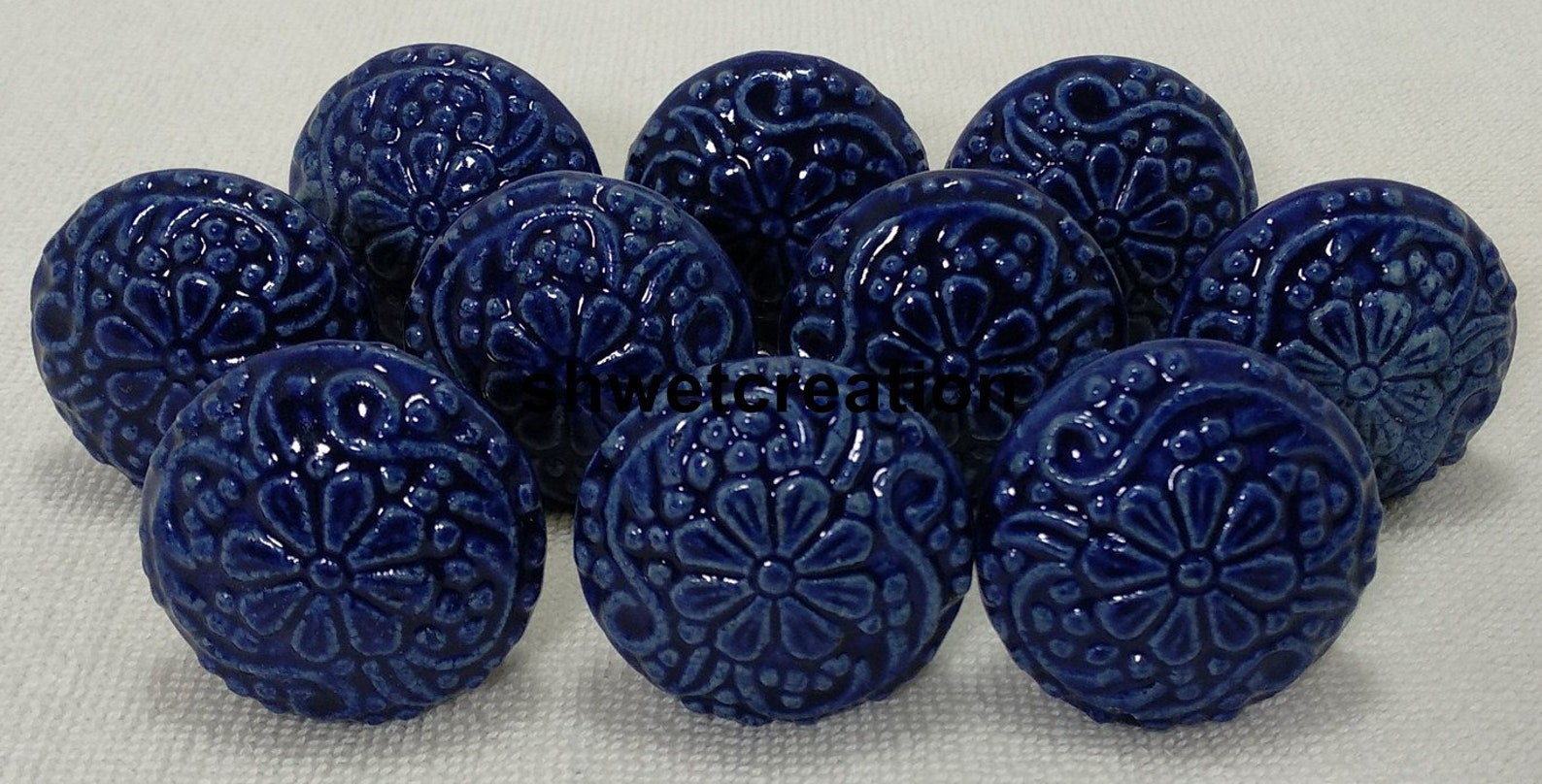 Blue Vintage Look Ceramic Knobs Ceramic Door Knobs Kitchen | Etsy