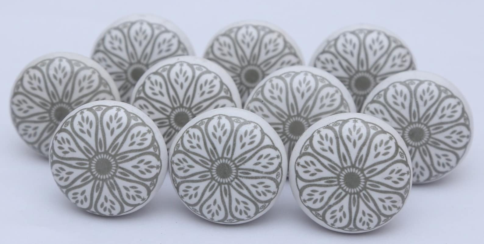 Grey & White Ceramic Knobs Ceramic Door Knobs Kitchen Cabinet - Etsy