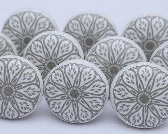 Blue & White Ceramic Knobs Kitchen Cabinet Drawer Knobs Hardware Knobs Handmade Knobs Cabinet ...