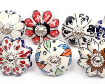 Assorted Flat Ceramic Knobs Multicolor Multidesign Ceramic - Etsy