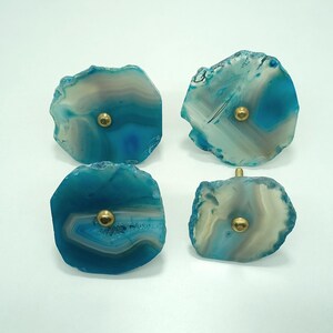BLUE Mix Agate Knobs Agate Stone Knobs Cabinet Drawer Pulls Cupboard Door Handle Cabinet Knobs ...
