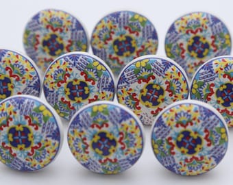 Colorful Ceramic Knobs Beautiful Ceramic Door Knobs Kitchen | Etsy