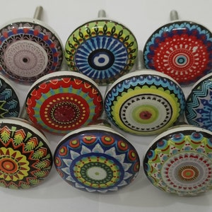 Multicolor Multidesign Ceramic Knobs Ceramic Door Knobs Kitchen Cabinet Drawer Pulls - Etsy