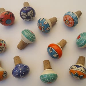 Handpainted Ceramic Wine Bottle Stopper, Artisan Crafted - Etsy