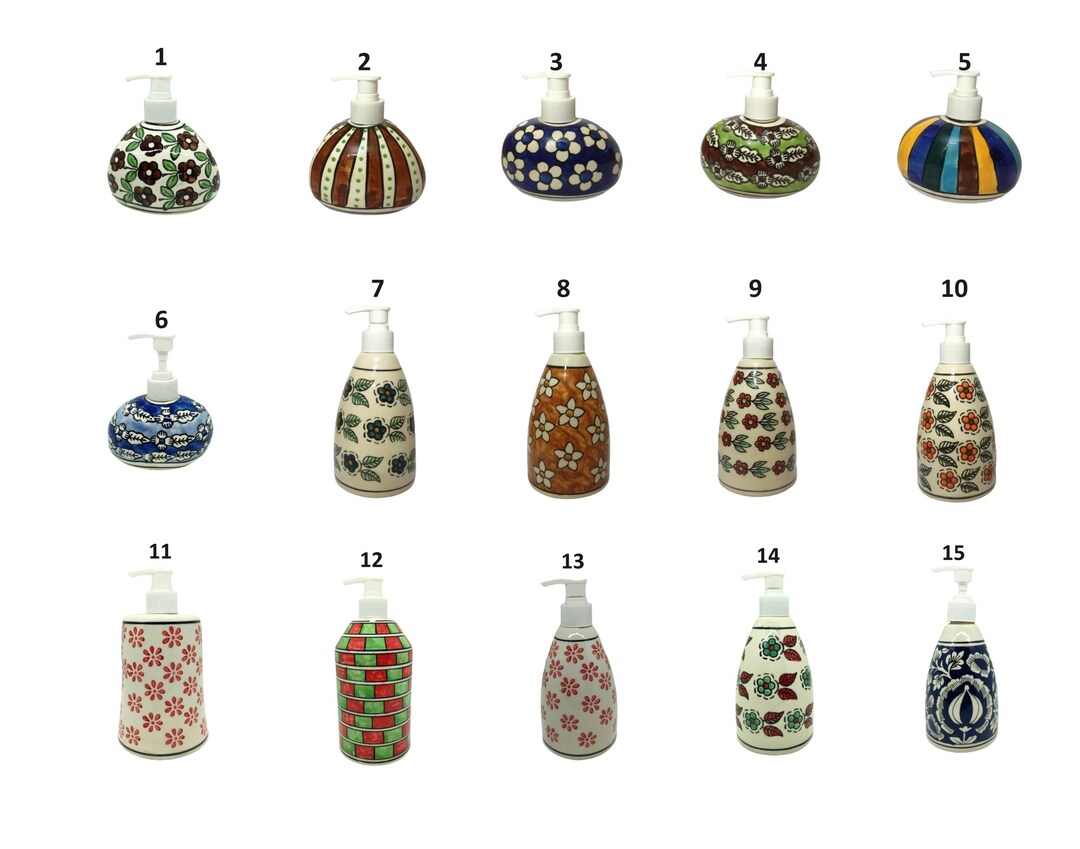 Ceramic Dispenser Handpainted Ceramic Soap Dispensers Shampoo Dispenser ...