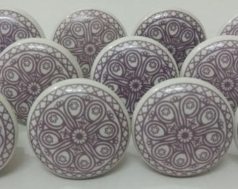 Grey and White Ceramic Knobs Ceramic Door Knobs Kitchen | Etsy