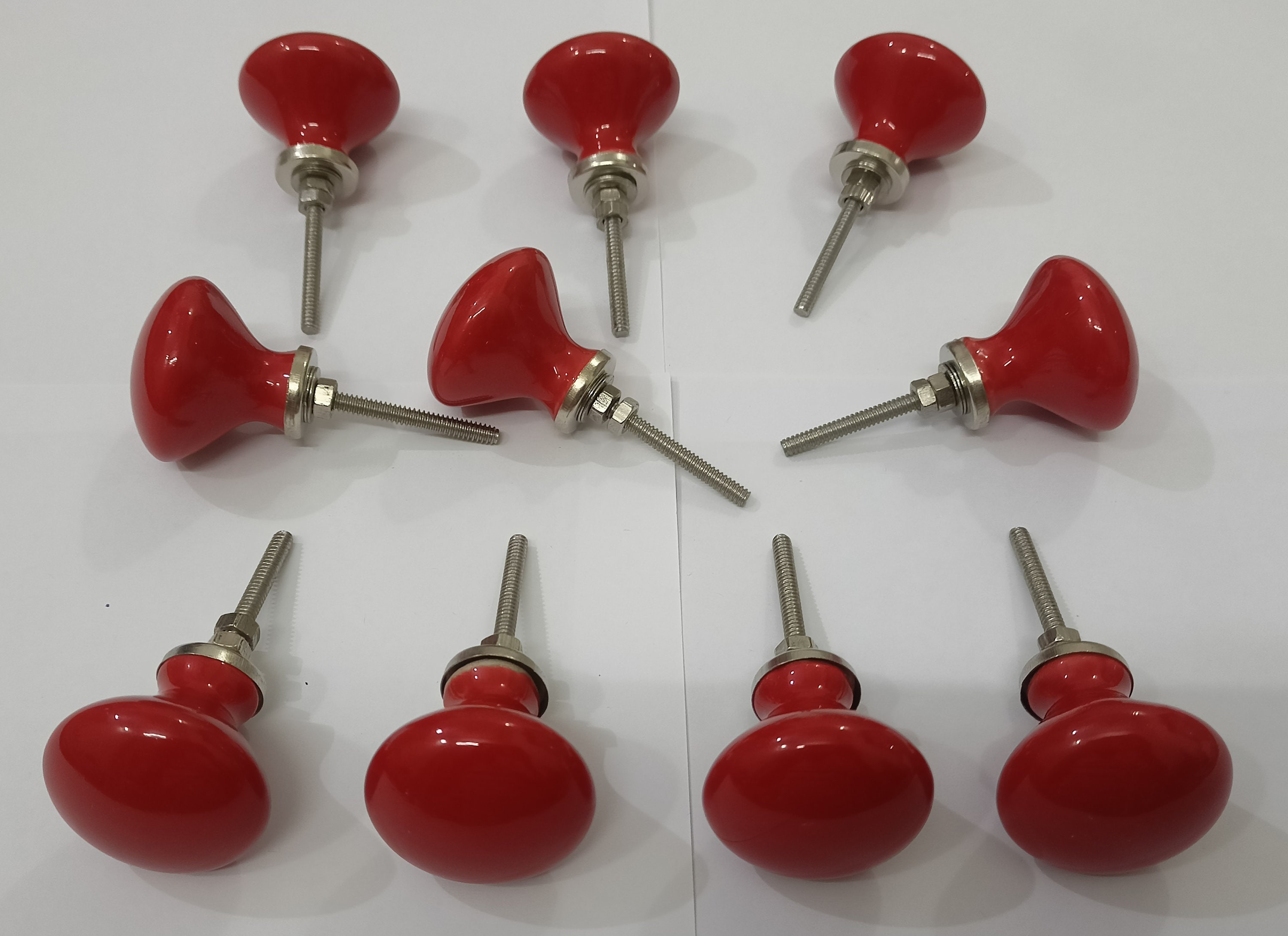 Red Cabinet Knobs Set Of 4 Modern Cabinet Knobs
