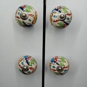 Multicolor Ceramic Knobs Handpainted Handmade Ceramic Door Knobs Kitchen Cabinet Knobs Drawer ...