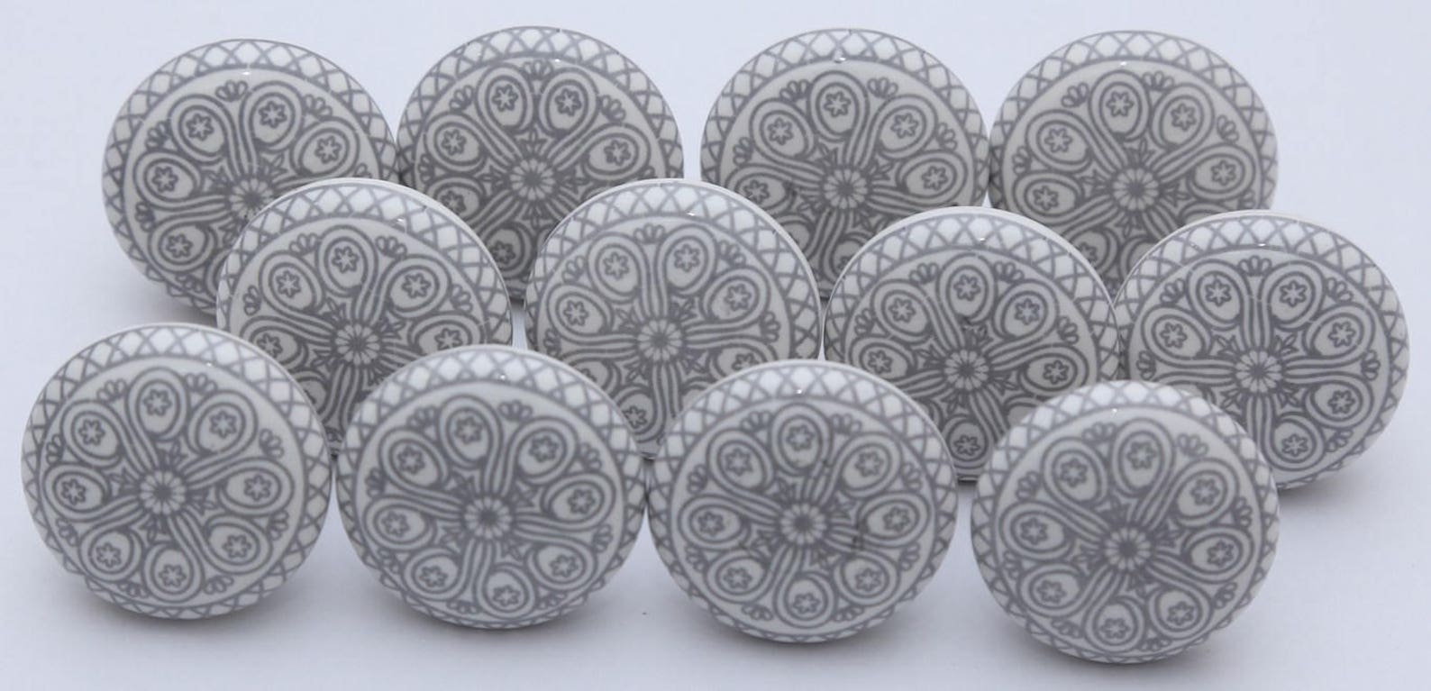 Grey and White Ceramic Knobs Ceramic Door Knobs Kitchen - Etsy