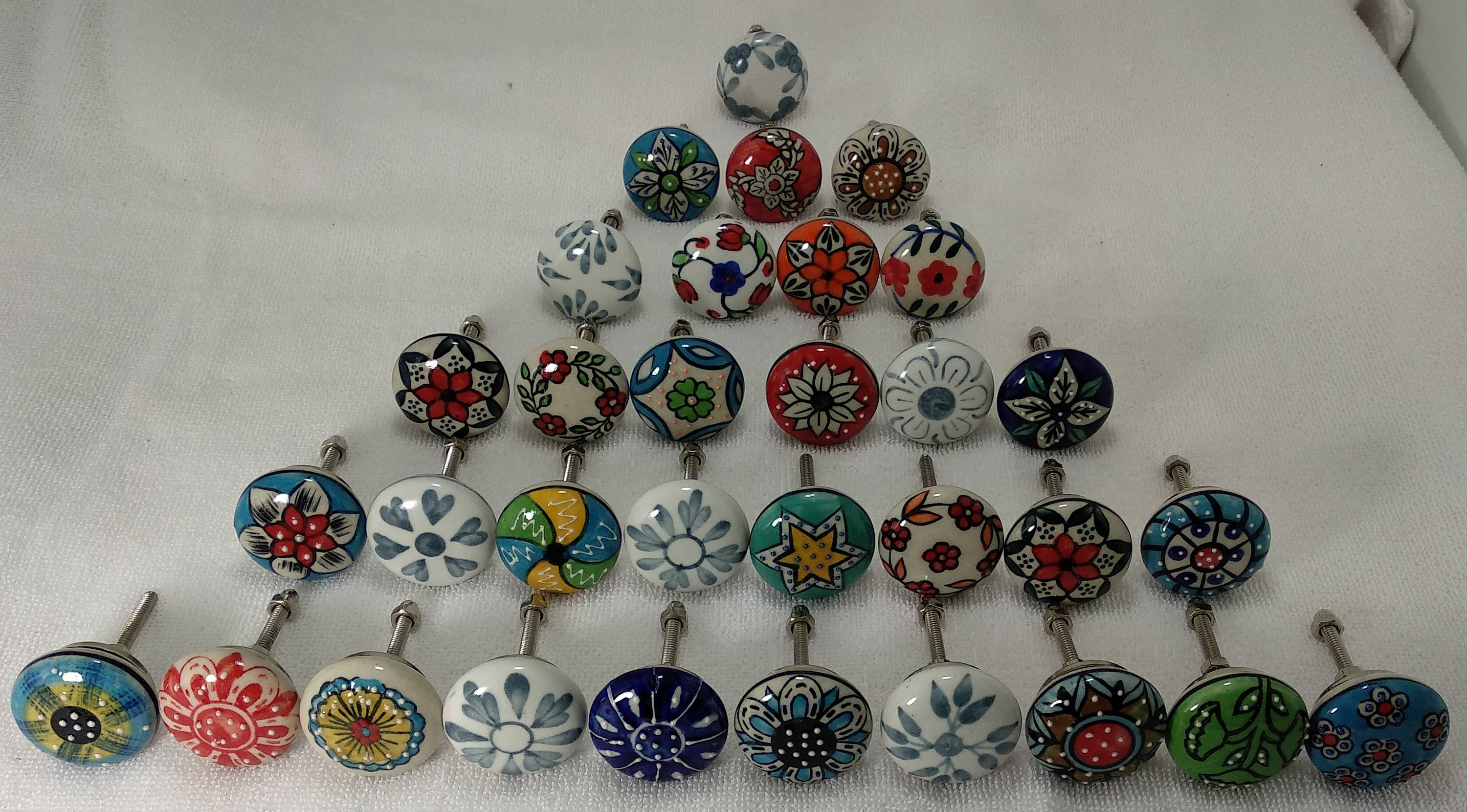 Multi Color Flat Ceramic Knobs Kitchen Cabinet Drawer Knobs - Etsy