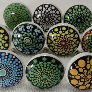 Multi Color Ceramic Knobs Kitchen Cabinet Drawer Knobs Cupboard Knobs Hardware Knobs Handmade ...
