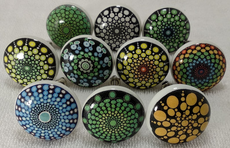 Multi Color Ceramic Knobs Kitchen Cabinet Drawer Knobs - Etsy