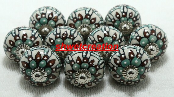Multicolor Emboss Ceramic Knobs Kitchen Cabinet Drawer Knobs - Etsy