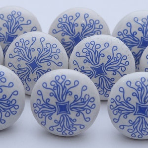 Blue & White Ceramic Knobs Ceramic Door Knobs Kitchen Cabinet Drawer Pulls - Etsy