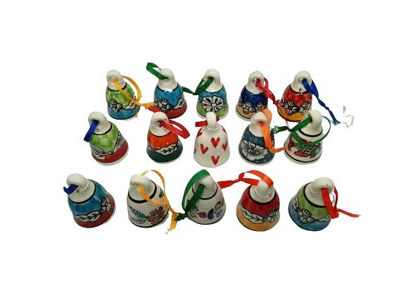 Hand Painted Ceramic Bells, Colorful Decorative Hanging Bells - Etsy