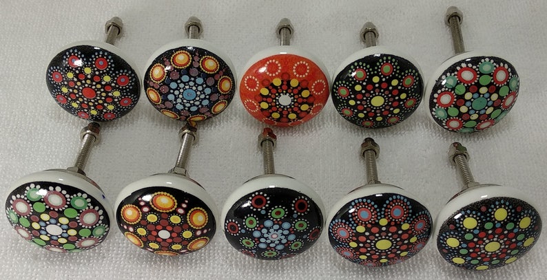 Multi Color Ceramic Knobs Kitchen Cabinet Drawer Knobs - Etsy