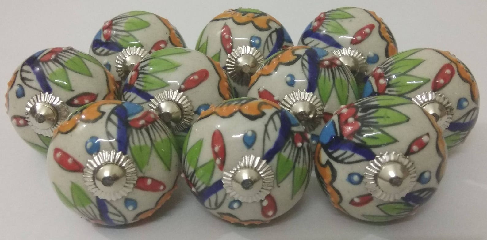 Multicolor Ceramic Knobs Handpainted Handmade Ceramic Door - Etsy