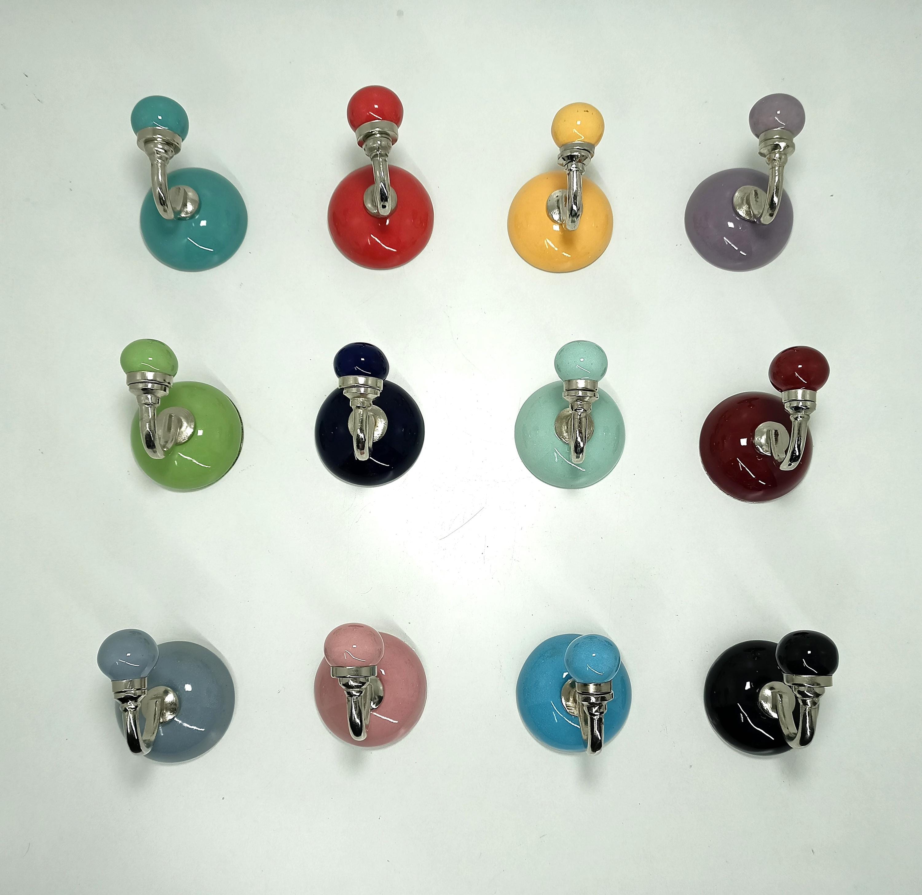 Assorted Plain Ceramic Hooks Handpainted Hooks Bathroom Hooks ...
