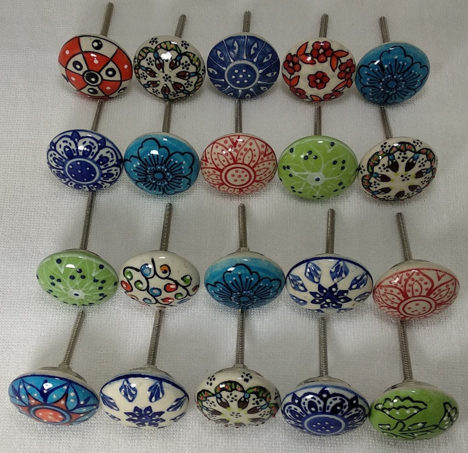 Multi Color Flat Ceramic Knobs Kitchen Cabinet Knobs - Etsy