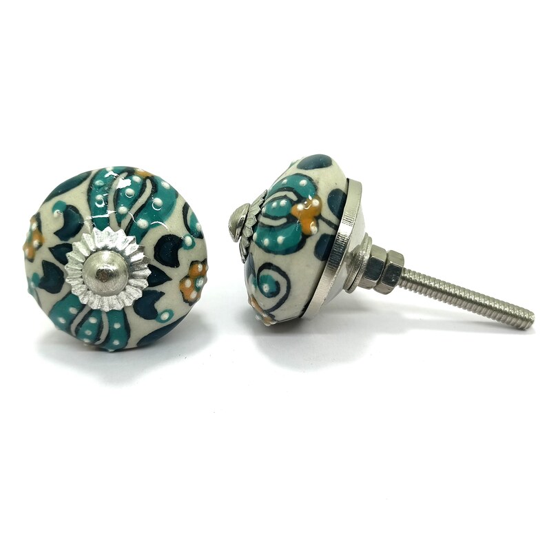 Multicolor Ceramic Knobs Handpainted Handmade Ceramic Door Knobs Kitchen Cabinet Knobs Drawer ...