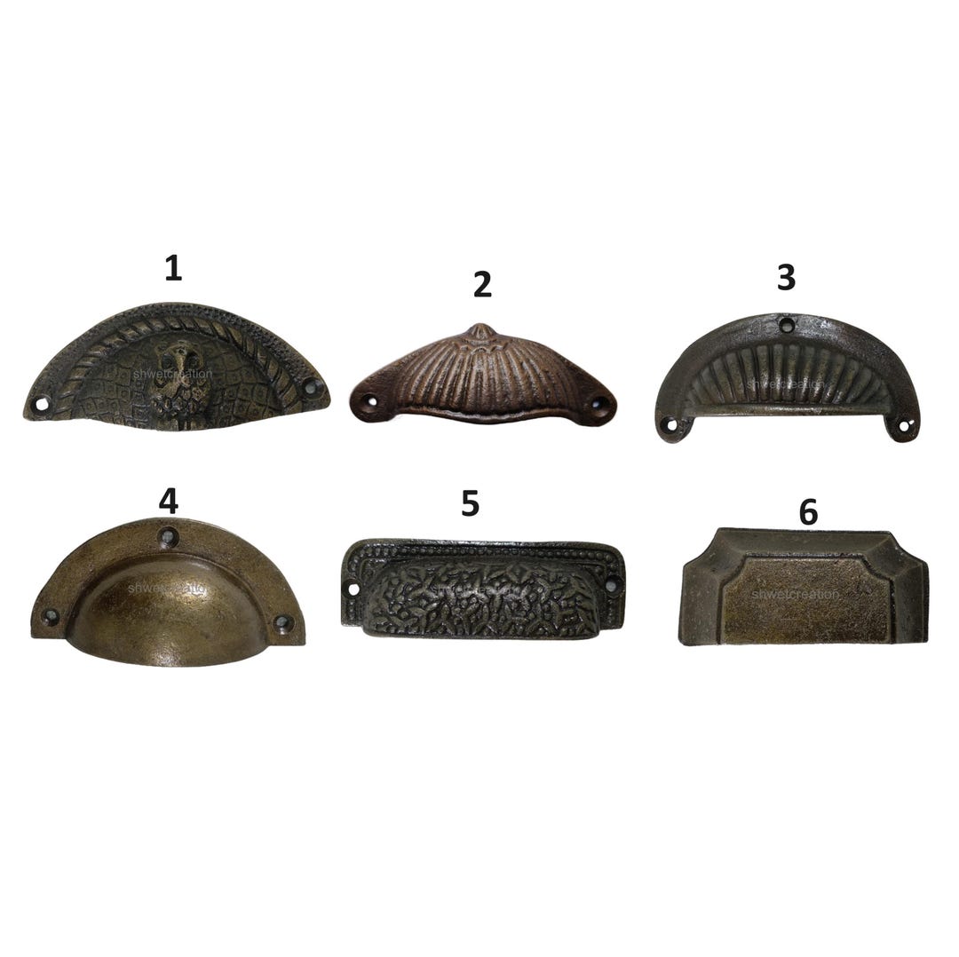 Cast Iron Half Shell Drawer Pull, Sunburst Cabinet Handle - Etsy