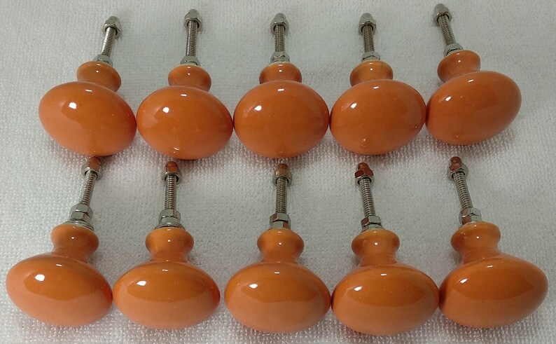 Orange Color Vintage Ceramic Knobs Kitchen Cabinet Knobs | Etsy