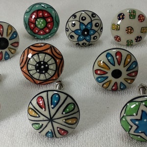 Multicolor Dotted Mix Ceramic Knobs Cabinet Colorfull Knobs | Etsy