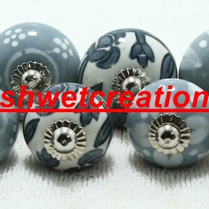 Grey & White Small Size Ceramic Knobs Kitchen Cabinet Drawer Knobs Cupboard Knobs Hardware Knobs ...