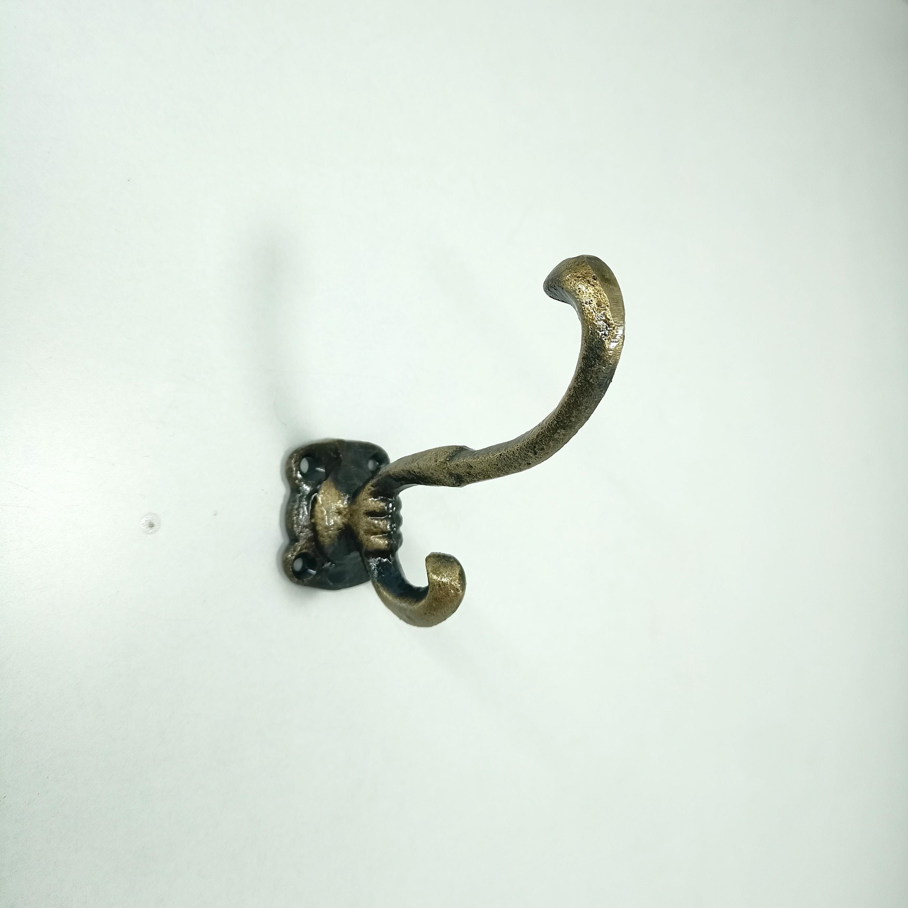 Antique Brass Wall Hooks | Rustic Coat, Hat & Towel Hangers - Etsy