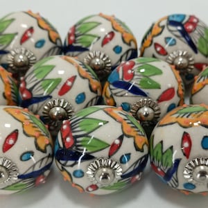 Multicolor Ceramic Knobs Handpainted Handmade Ceramic Door Knobs Kitchen Cabinet Knobs Drawer ...