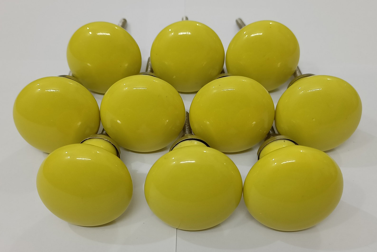 Yellow Ceramic Knobs, Handmade Cabinet & Drawer Hardware - Etsy