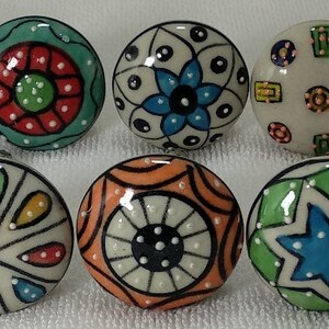 Multicolor Dotted Mix Ceramic Knobs Cabinet Colorfull Knobs | Etsy