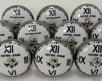 Flat Grey Ceramic Knobs Kitchen Cabinet Knobs Hardware Knobs Cupboard Knobs Drawer Knobs Cabinet ...