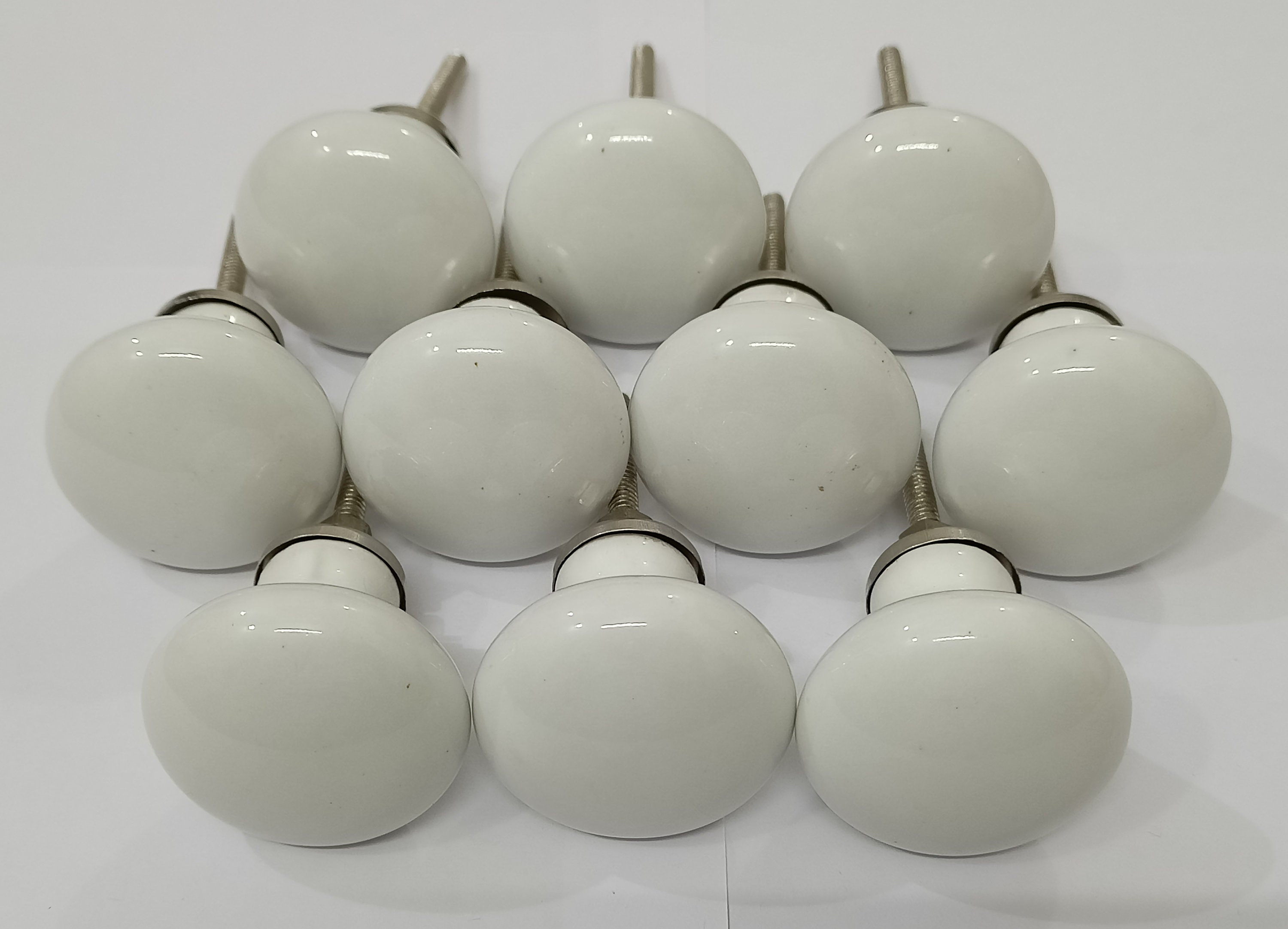White Color Vintage Ceramic Knobs Kitchen Cabinet Knobs Drawer - Etsy