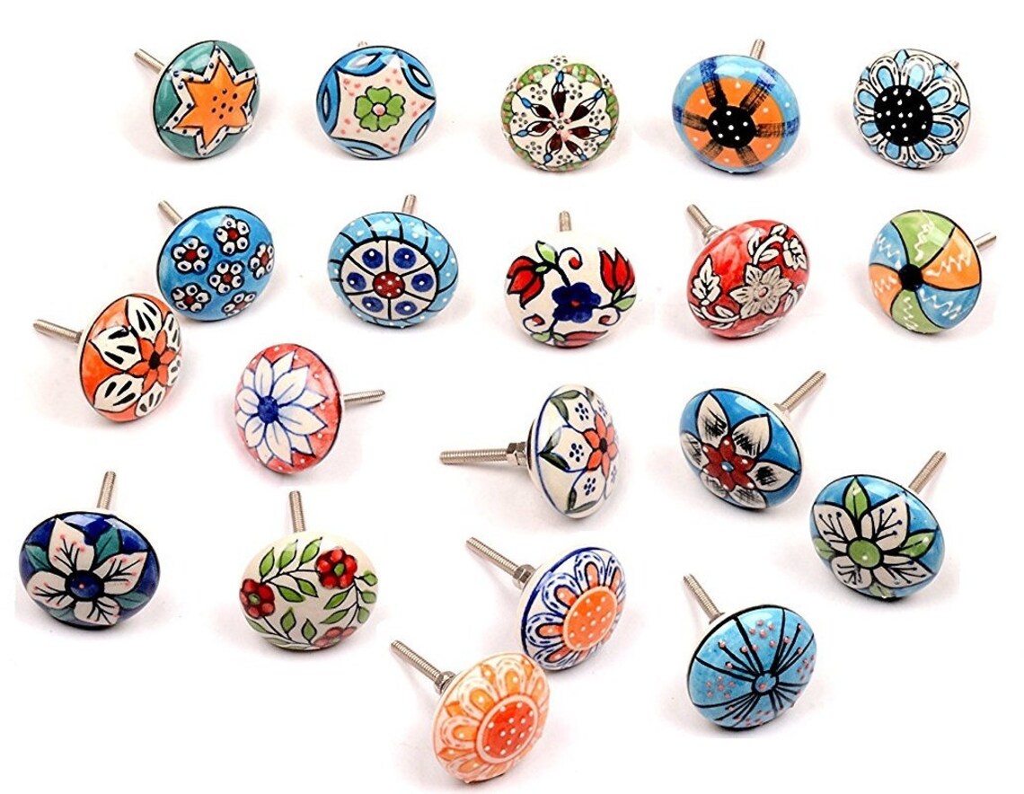 Multicolor Multidesign Assorted Ceramic Knobs Ceramic Door - Etsy