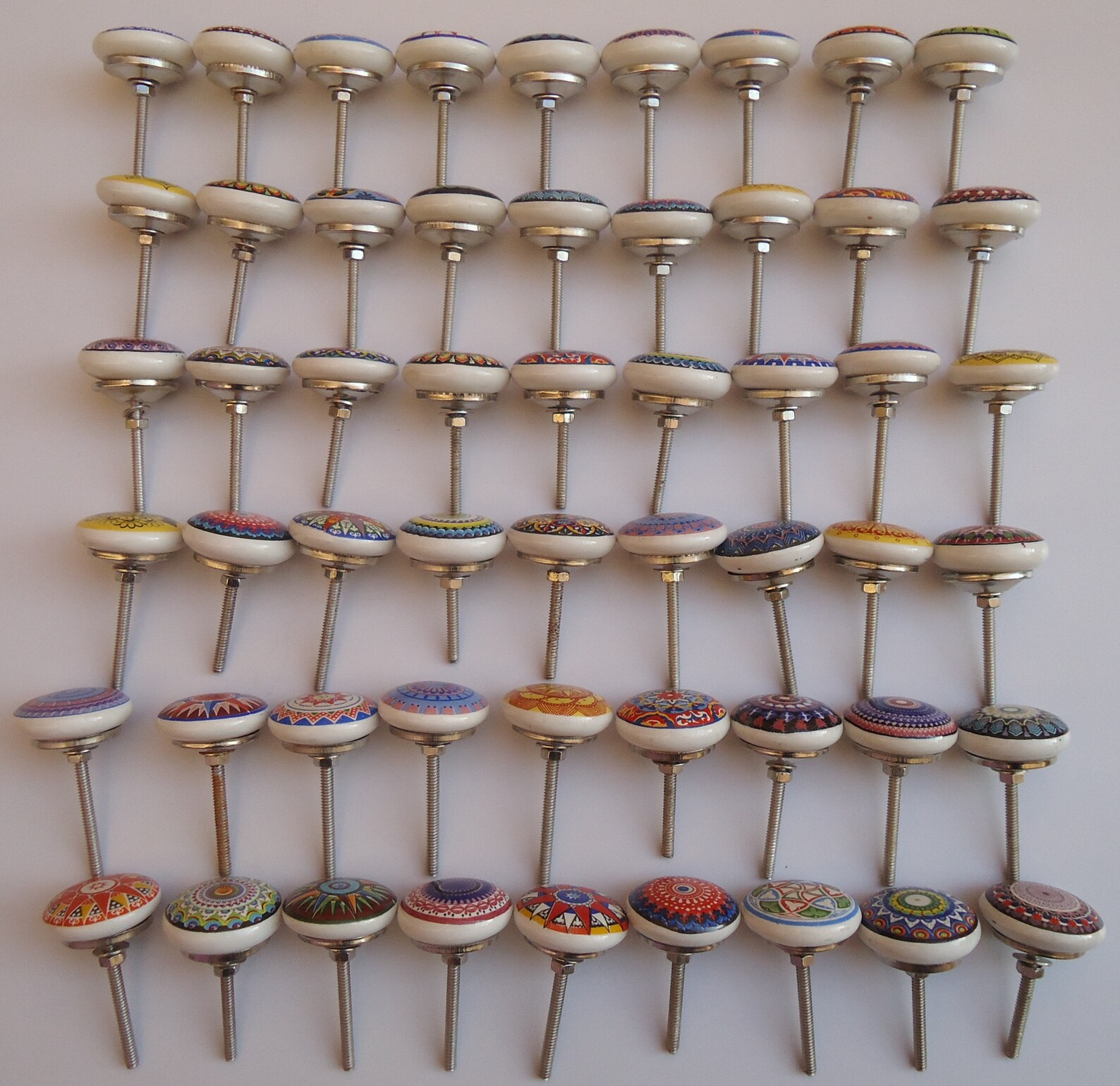 40 Assorted Flat Ceramic Knobs Multicolor Ceramic Door Knobs - Etsy