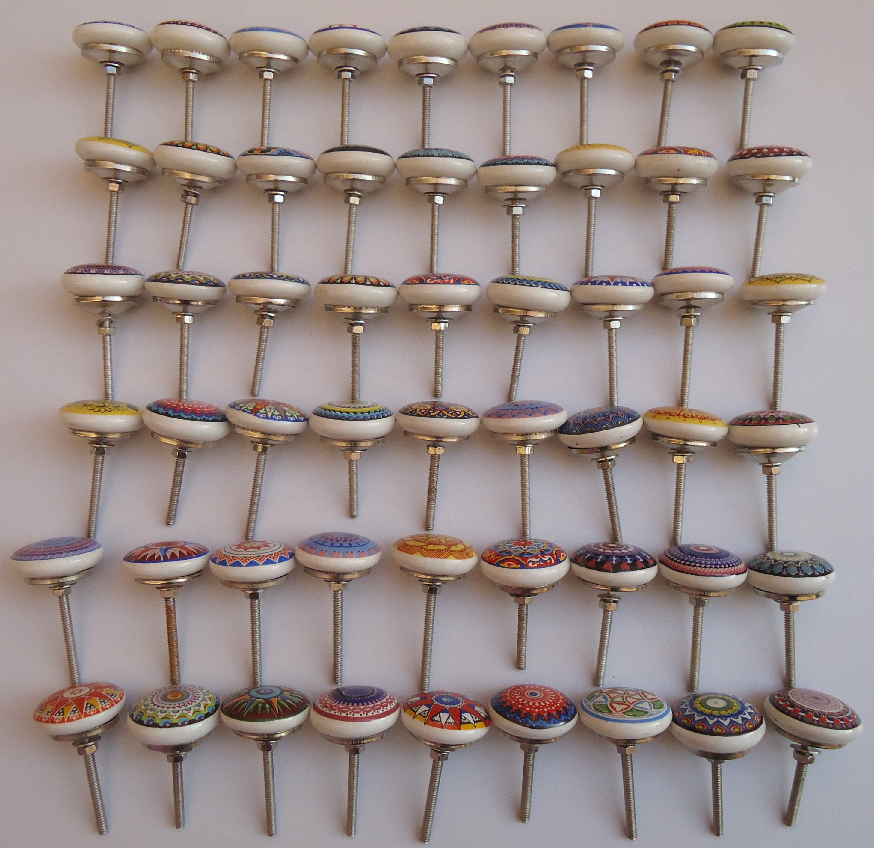 40 Assorted Flat Ceramic Knobs Multicolor Ceramic Door Knobs - Etsy