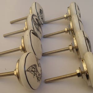 Black and White Angel Ceramic Knobs Handmade Ceramic Door Knobs Kitchen Cabinet Drawer Knobs ...