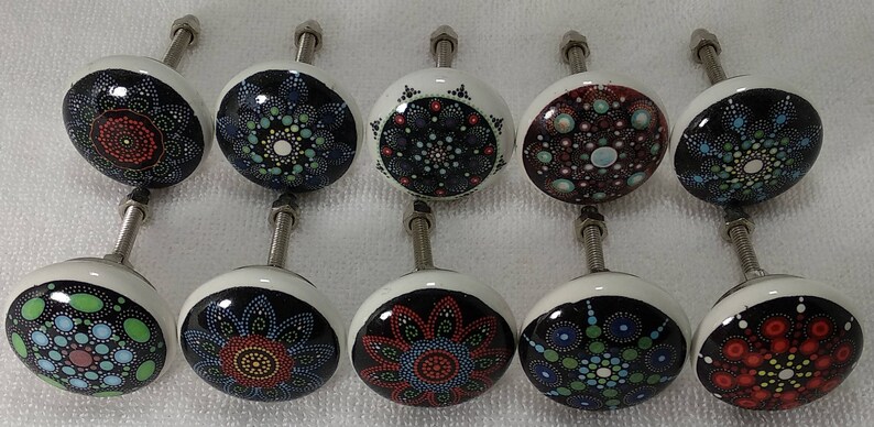 Multi Color Ceramic Knobs Kitchen Cabinet Drawer Knobs - Etsy