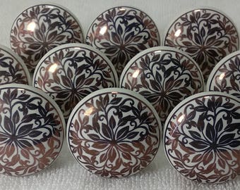 Flat Ceramic Knobs Kitchen Cabinet Drawer Knobs Cupboard Knobs Hardware Knobs Handmade Knobs ...