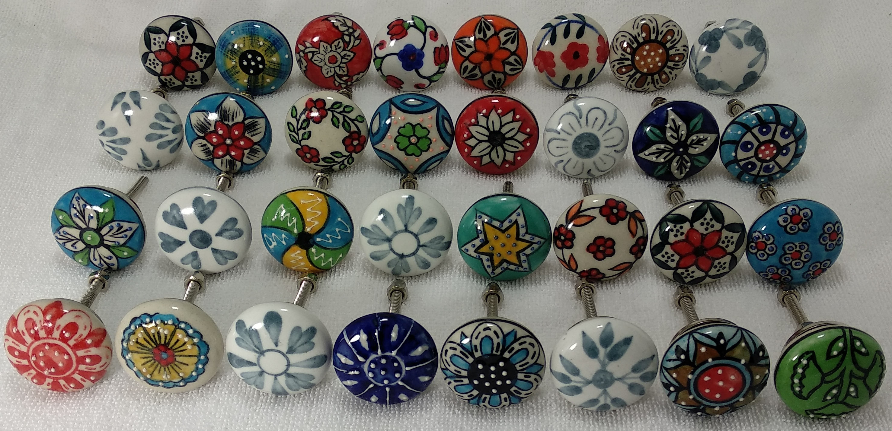 Multi Color Flat Ceramic Knobs Kitchen Cabinet Drawer Knobs - Etsy