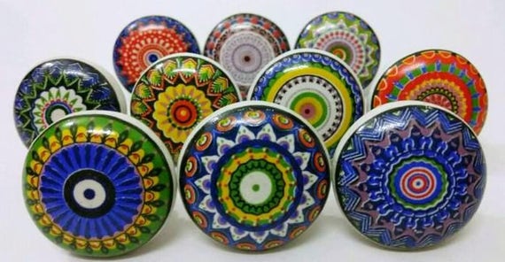 Multicolor Multidesign Ceramic Knobs Ceramic Door Knobs - Etsy