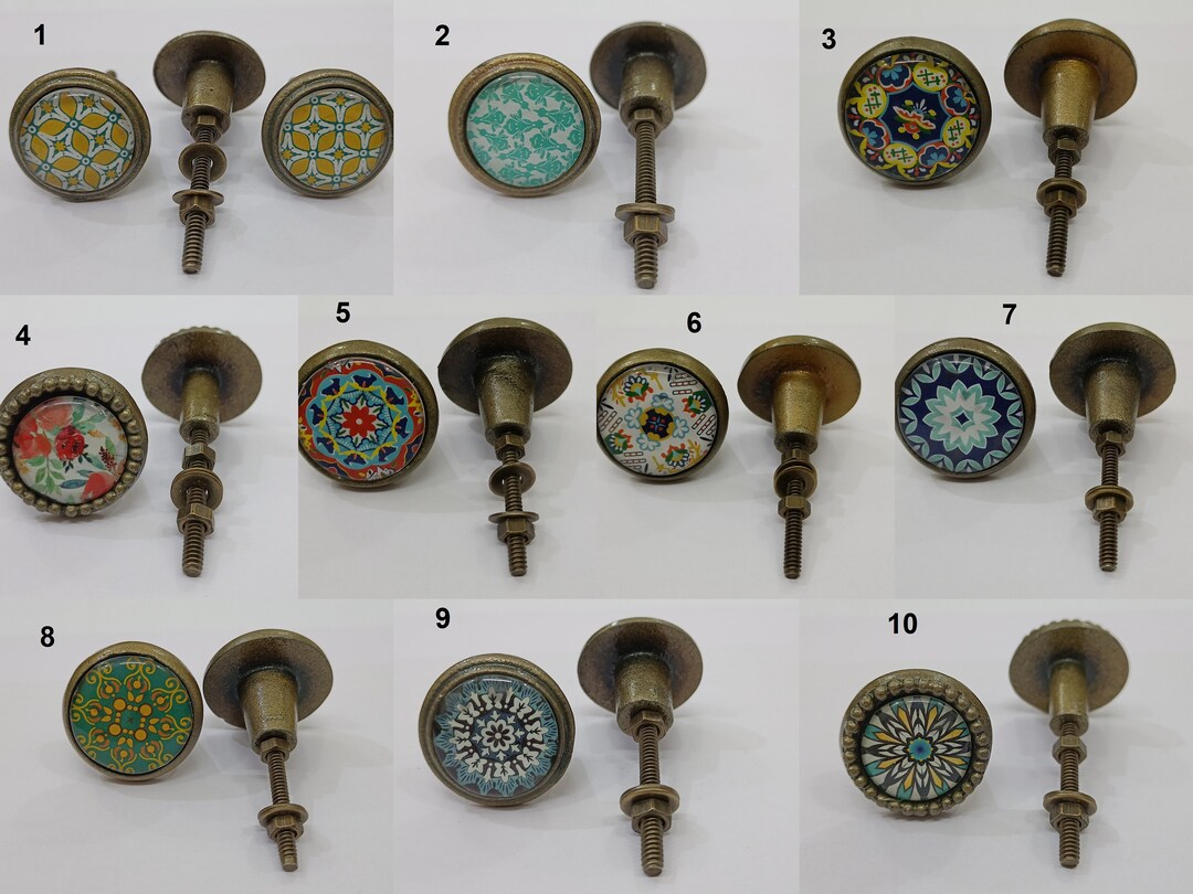 Metal With Glass Knobs Kitchen Cabinet Knobs Drawer Knobs Drawer Pulls ...