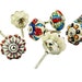 Dotted Mix Color Multi Designed Ceramic Cupboard Cabinet Door Knobs Drawer Pulls & Chrome ...