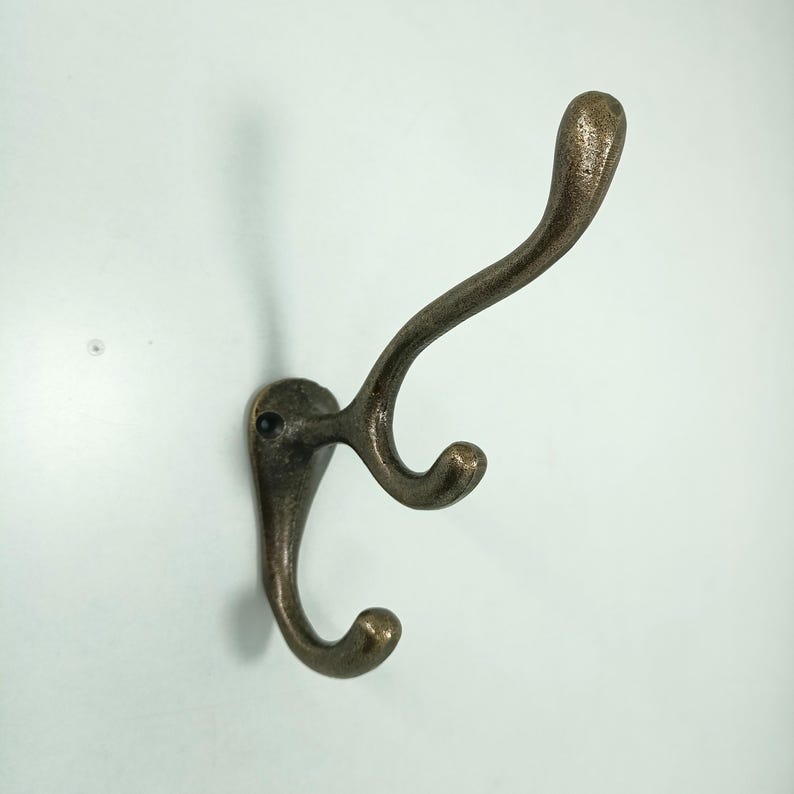 Antique Brass Wall Hooks | Rustic Coat, Hat & Towel Hangers - Etsy