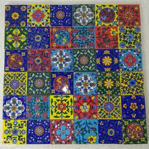 Handpainted Indian Ceramic Tiles, Colorful Floral Decor (1.5"x1.5") - Etsy